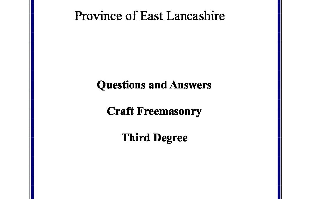 Short Questions 3rd Degree | The Provincial Grand Lodge of East ...