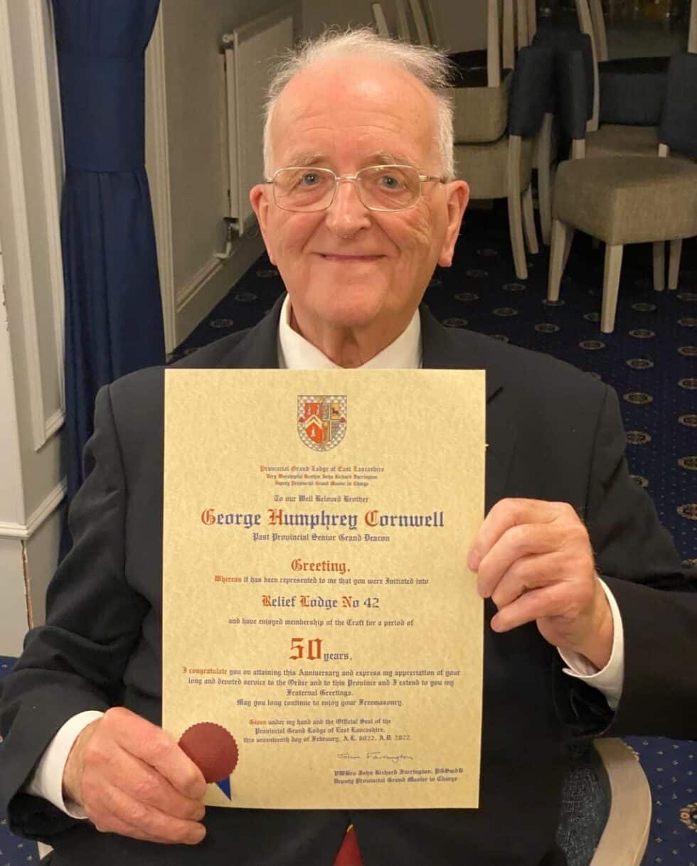 To Celebrate 50 Years in Freemasonry, WBro George H Cornwell PProvSGD ...